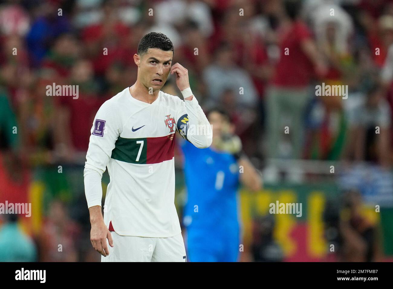 Portugal's Cristiano Ronaldo walks on the pitch during the World Cup ...