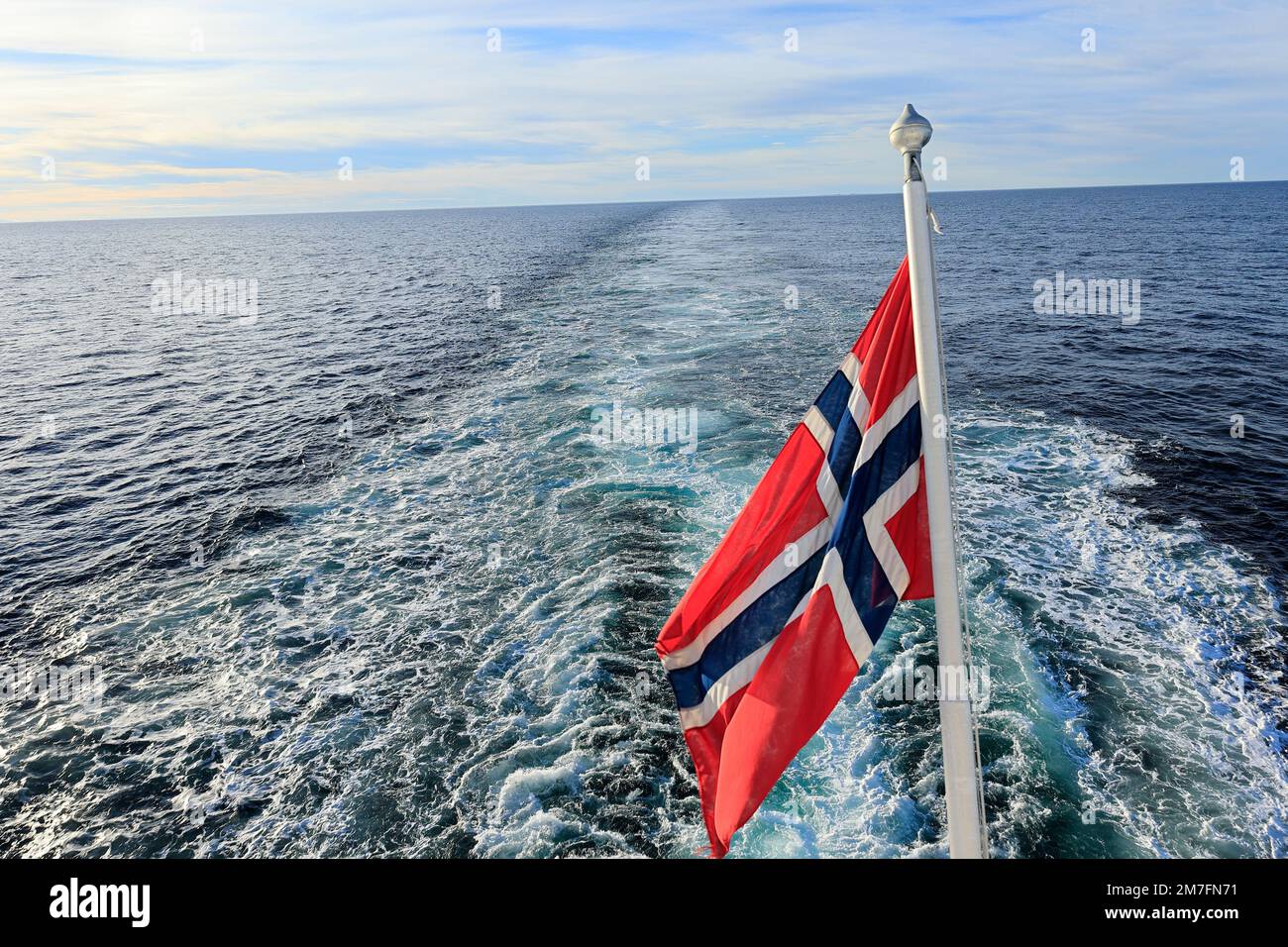 View from the stern of a cruise ship on the stern wave in the sea Stock ...