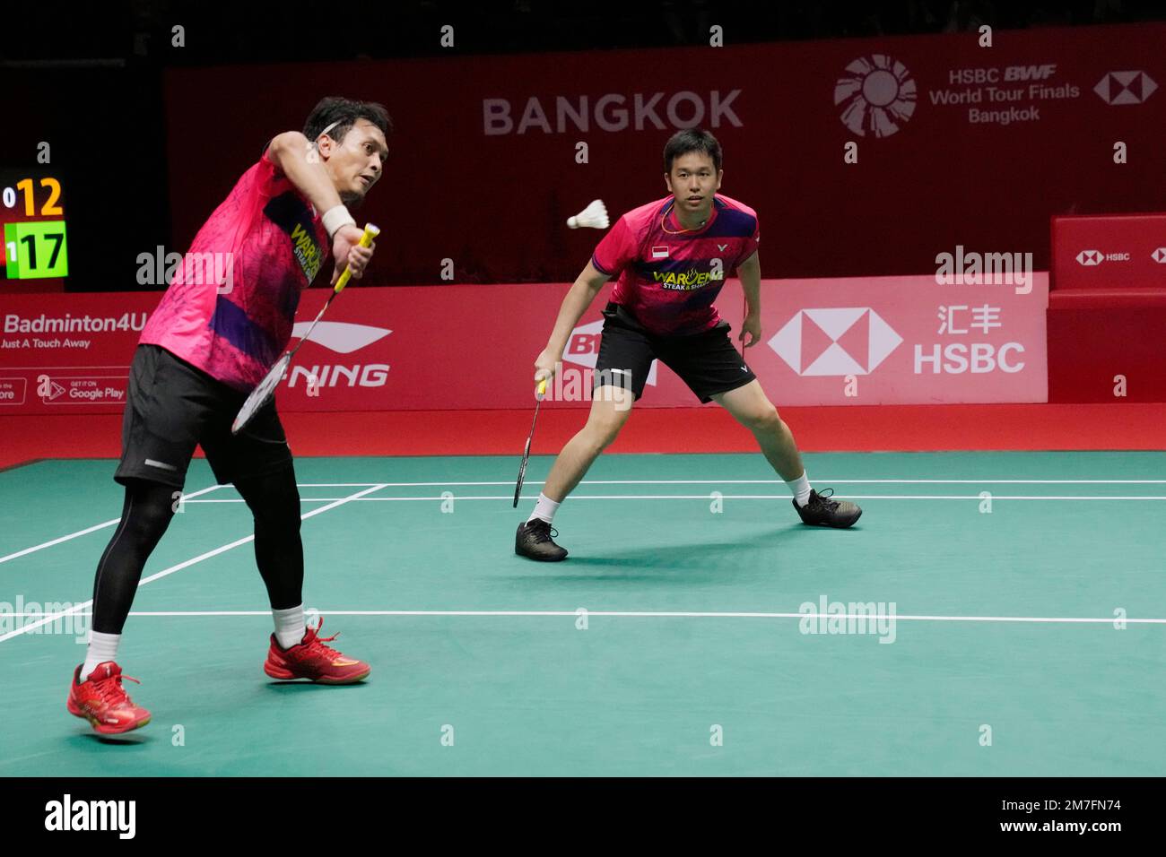 Indonesia's Mohammad Ahsan, left, and Hendra Setiawan compete against ...