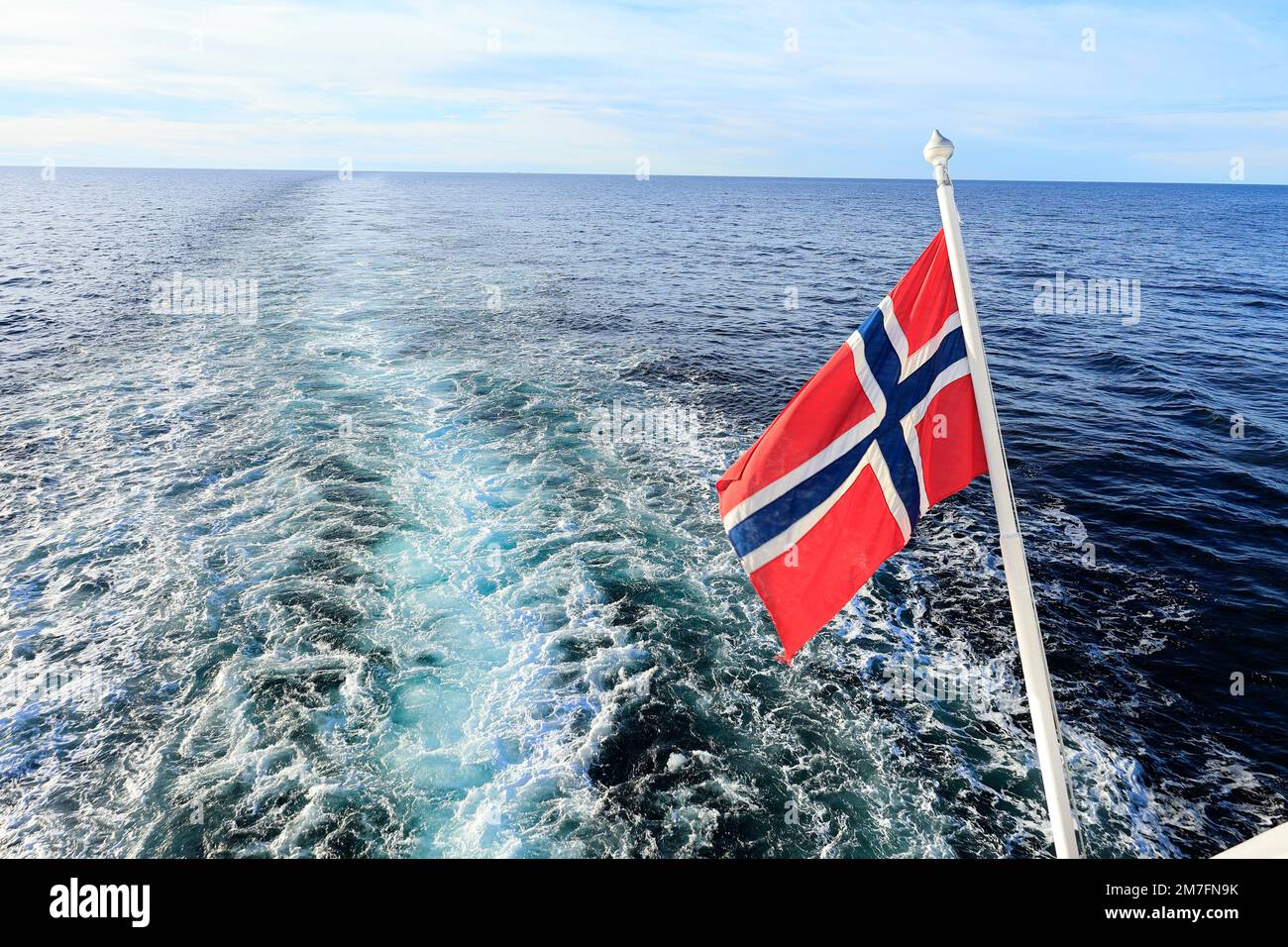 View from the stern of a cruise ship on the stern wave in the sea Stock ...