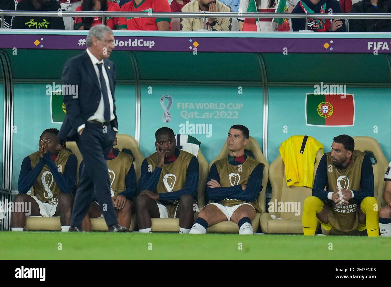 Portugal's Cristiano Ronaldo, second from right, sits as Portugal's ...