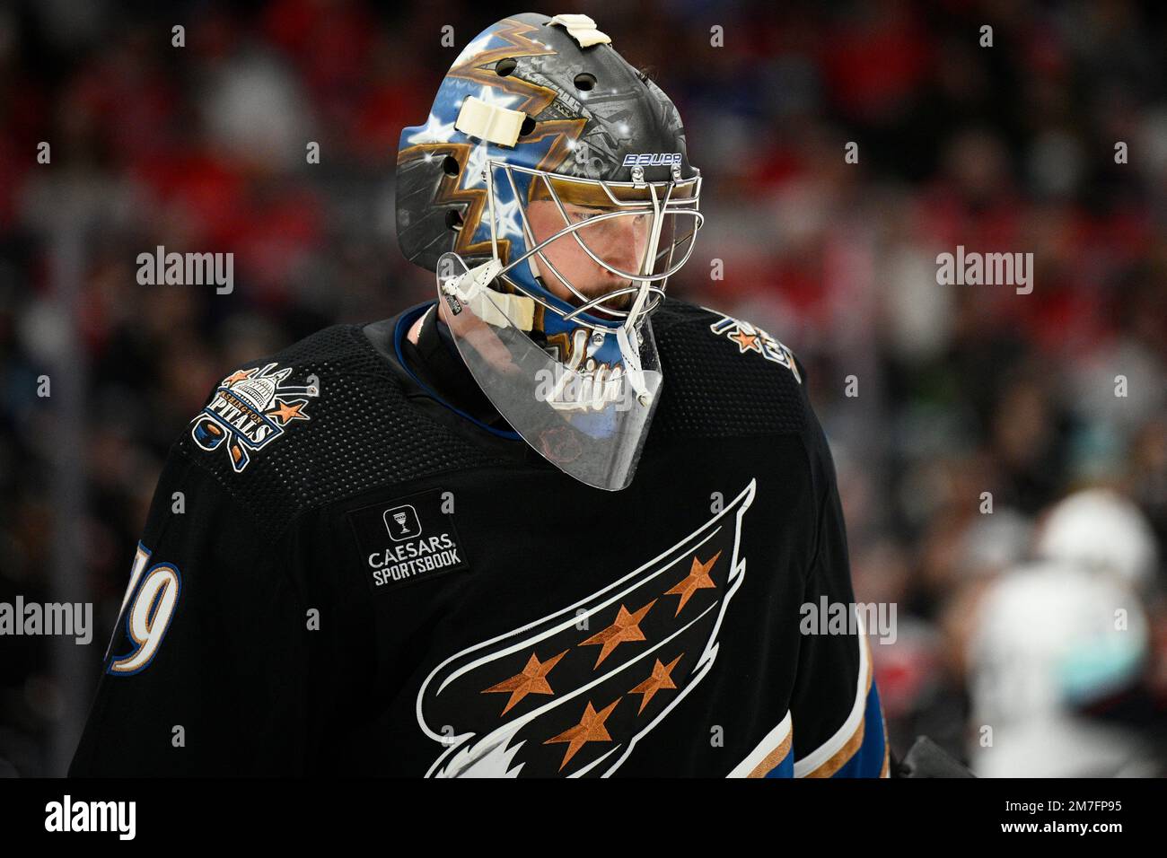 Washington Capitals goaltender Charlie Lindgren (79) in action during ...