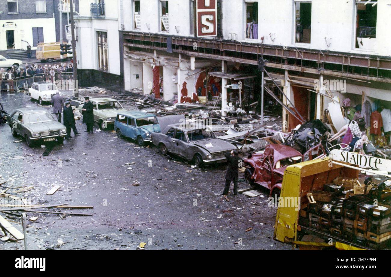 The scene in Talbot Street, Dublin, where two car bombs exploded, May ...