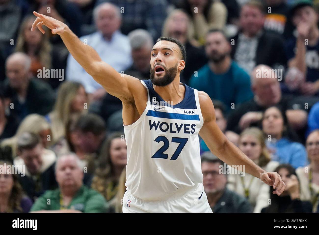 Minnesota Timberwolves center Rudy Gobert plays on defense during the ...