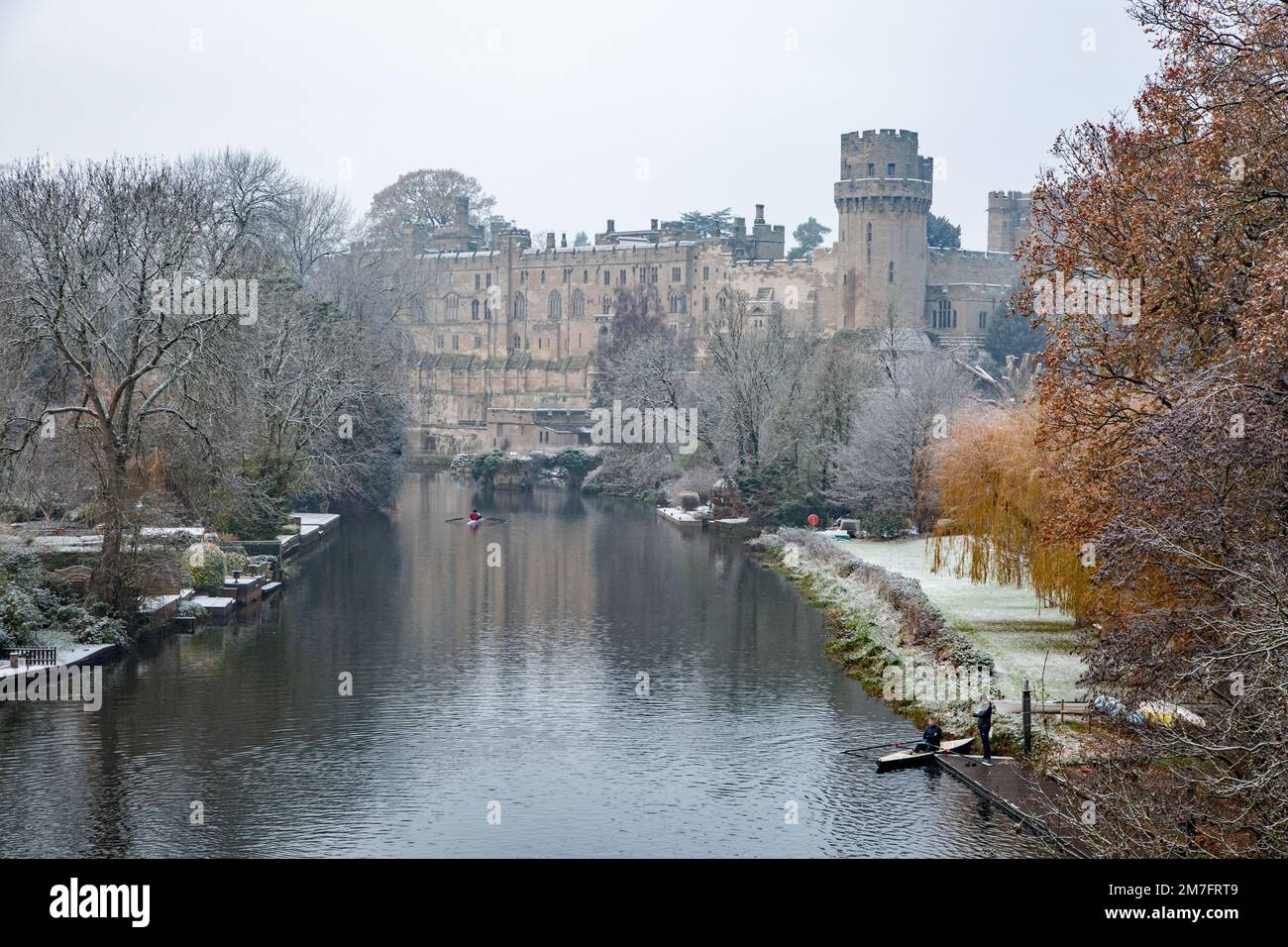 The river Avon as it passes below Warwick castle in the Warwickshire ...