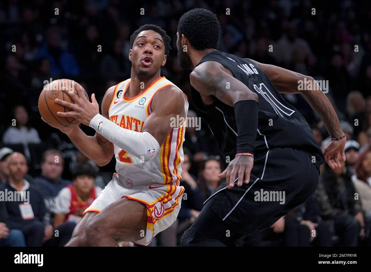 Atlanta Hawks guard Trent Forrest (2) drives against Brooklyn Nets ...