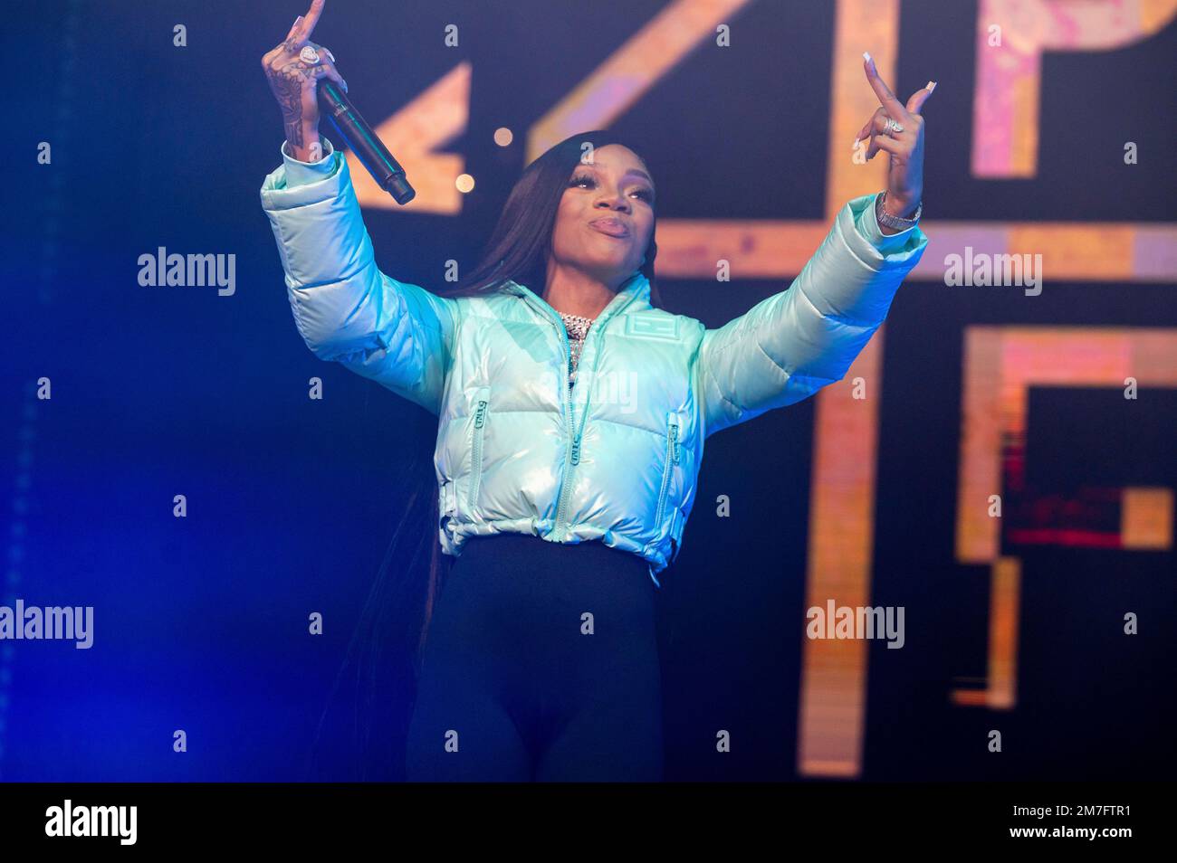 GloRilla performs during Lil Baby's Birthday Party at State Farm Arena ...