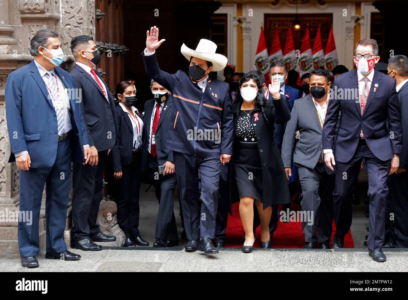 FILE - Peru's then President-elect Pedro Castillo and his wife Lilia ...