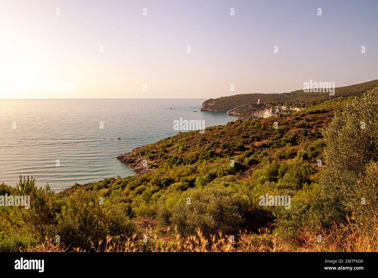 Sunrise view to arch of San Felice - A naturally formed limestone arch ...