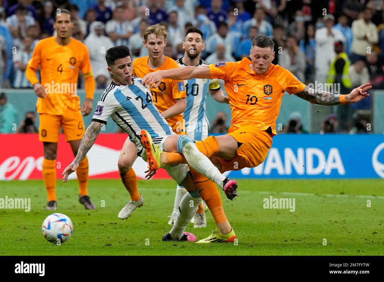 Wout Weghorst of the Netherlands, right, scores his side's second goal ... Wout Weghorst of the Netherlands, right, scores his side's second goal ...