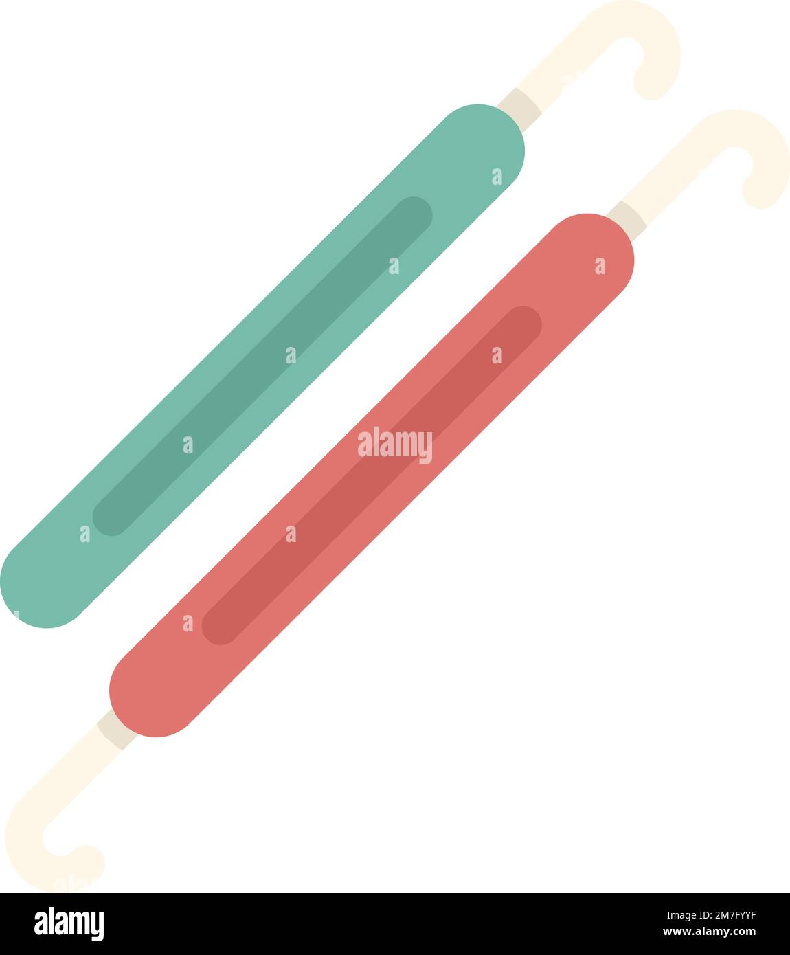 Knitting Hook Icon Flat Vector Wool Knit Cloth Fabric Isolated Stock