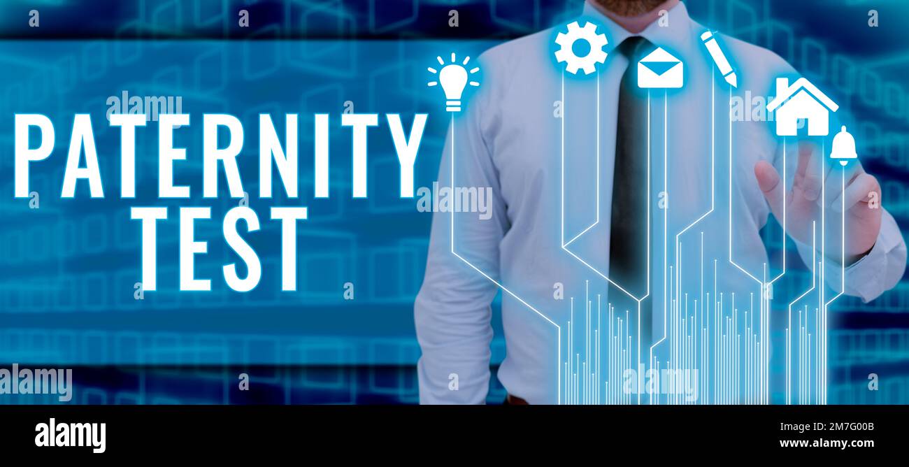 Hand writing sign Paternity Test. Business approach a test of DNA to ...