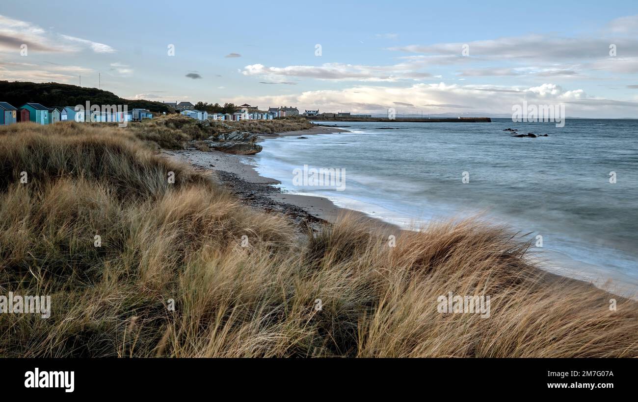 Hopeman Beach Huts Stock Photo - Alamy