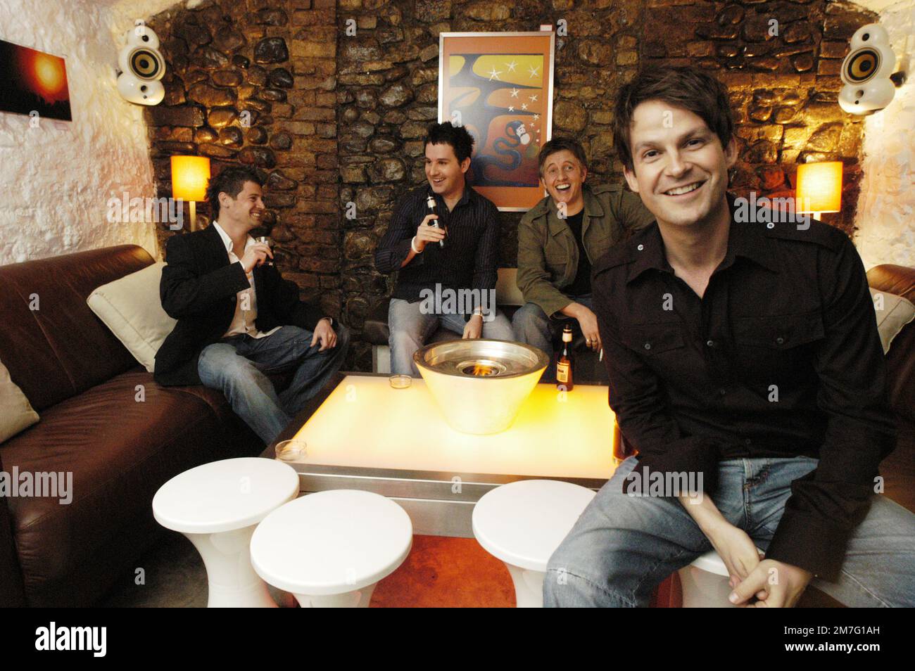 Rhodri Owen (foreground) at the Soda Bar with his mates (L-R) Alun ...