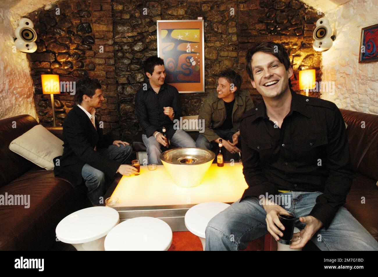 Rhodri Owen (foreground) at the Soda Bar with his mates (L-R) Alun ...