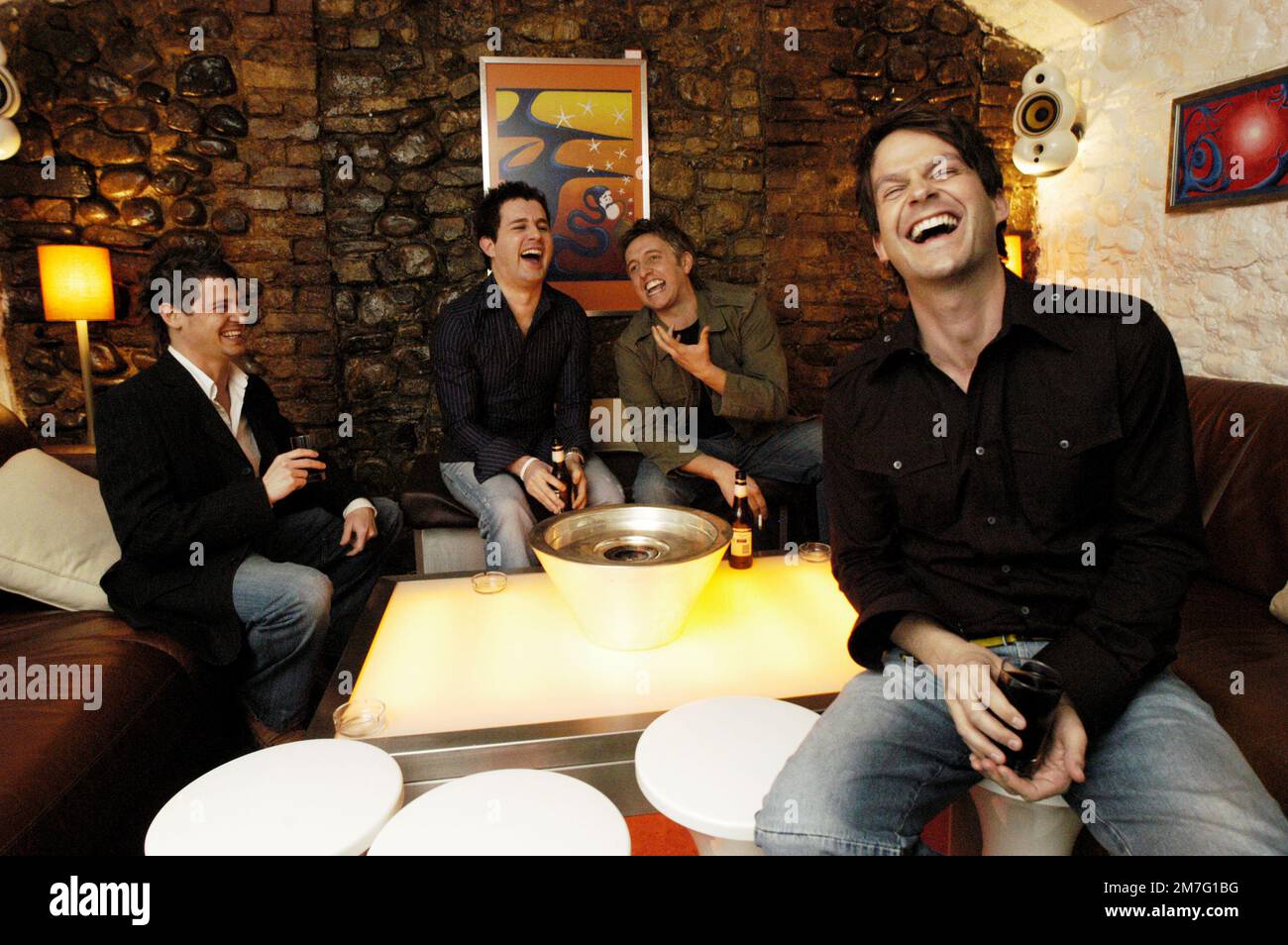 Rhodri Owen (foreground) at the Soda Bar with his mates (L-R) Alun ...