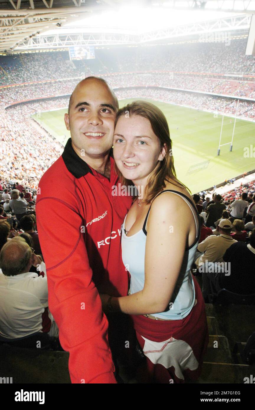 Crowd for Wales v England Rugby at the Millenium Stadium, August 23 ...