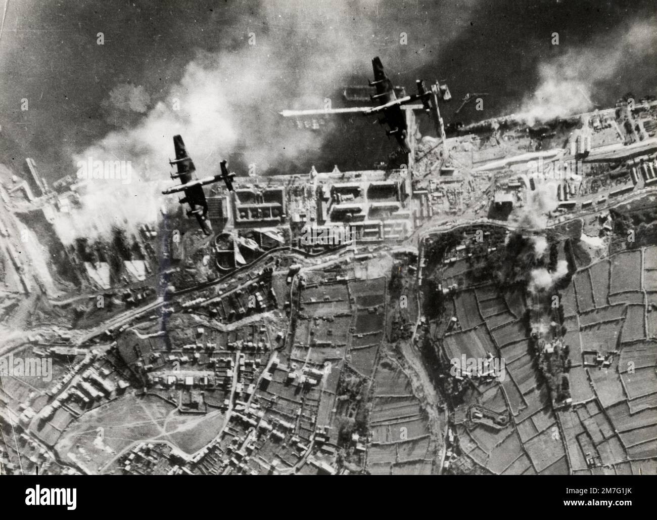 WW2 World War II - RAF bombers over Brest, France Stock Photo - Alamy