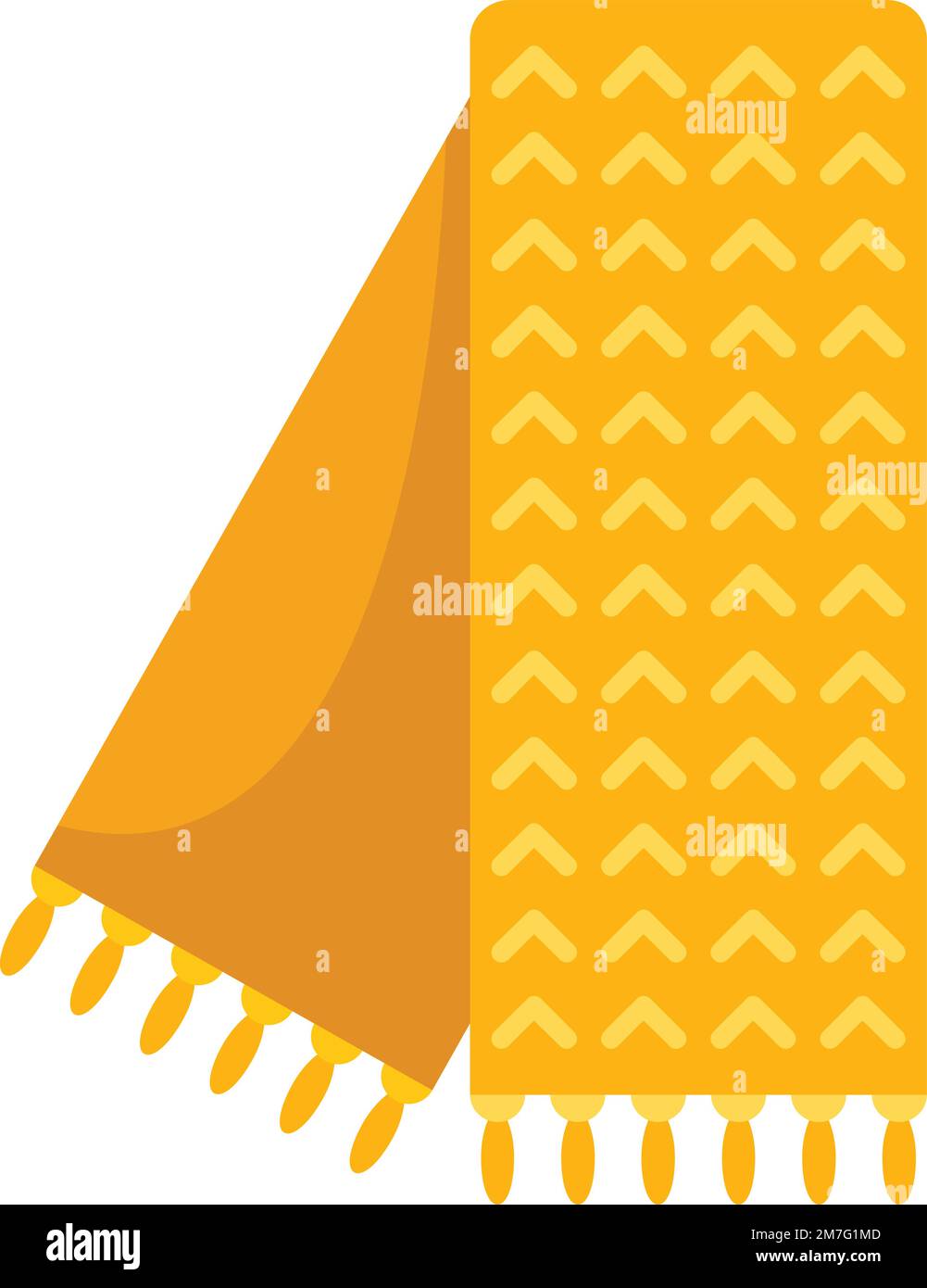 Cloth scarf icon flat vector. Wool knit. Fashion fabric isolated Stock ...