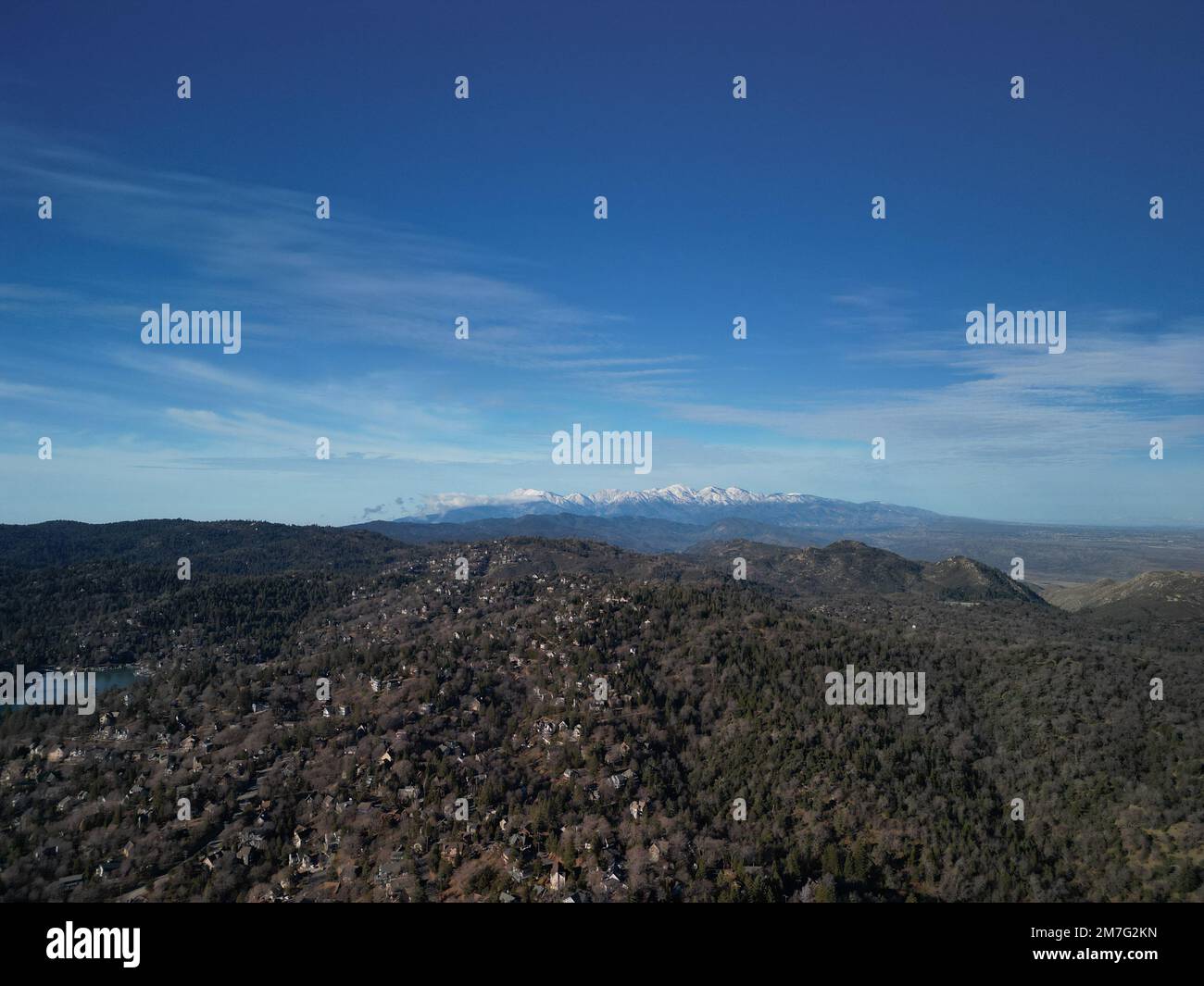 A scenic view of village houses on mountain hills Isla Gorge National ...