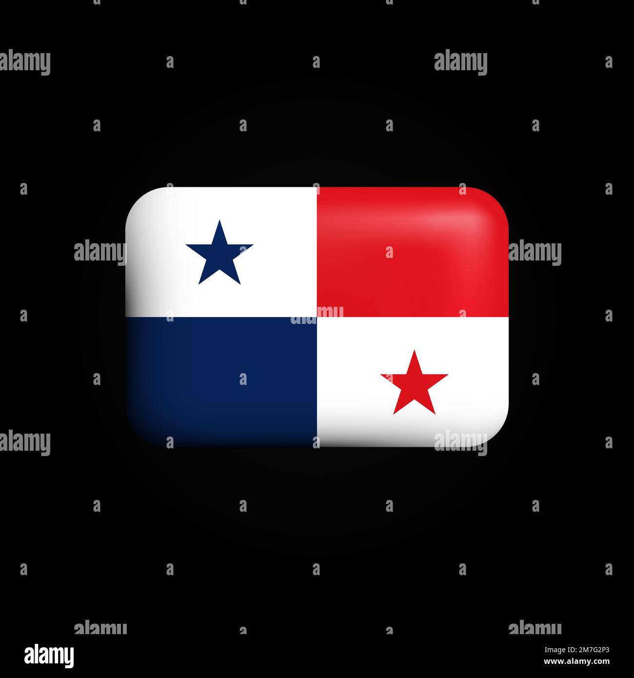 Panama Flag 3D Icon. National Flag of Panama. Vector illustration Stock ...