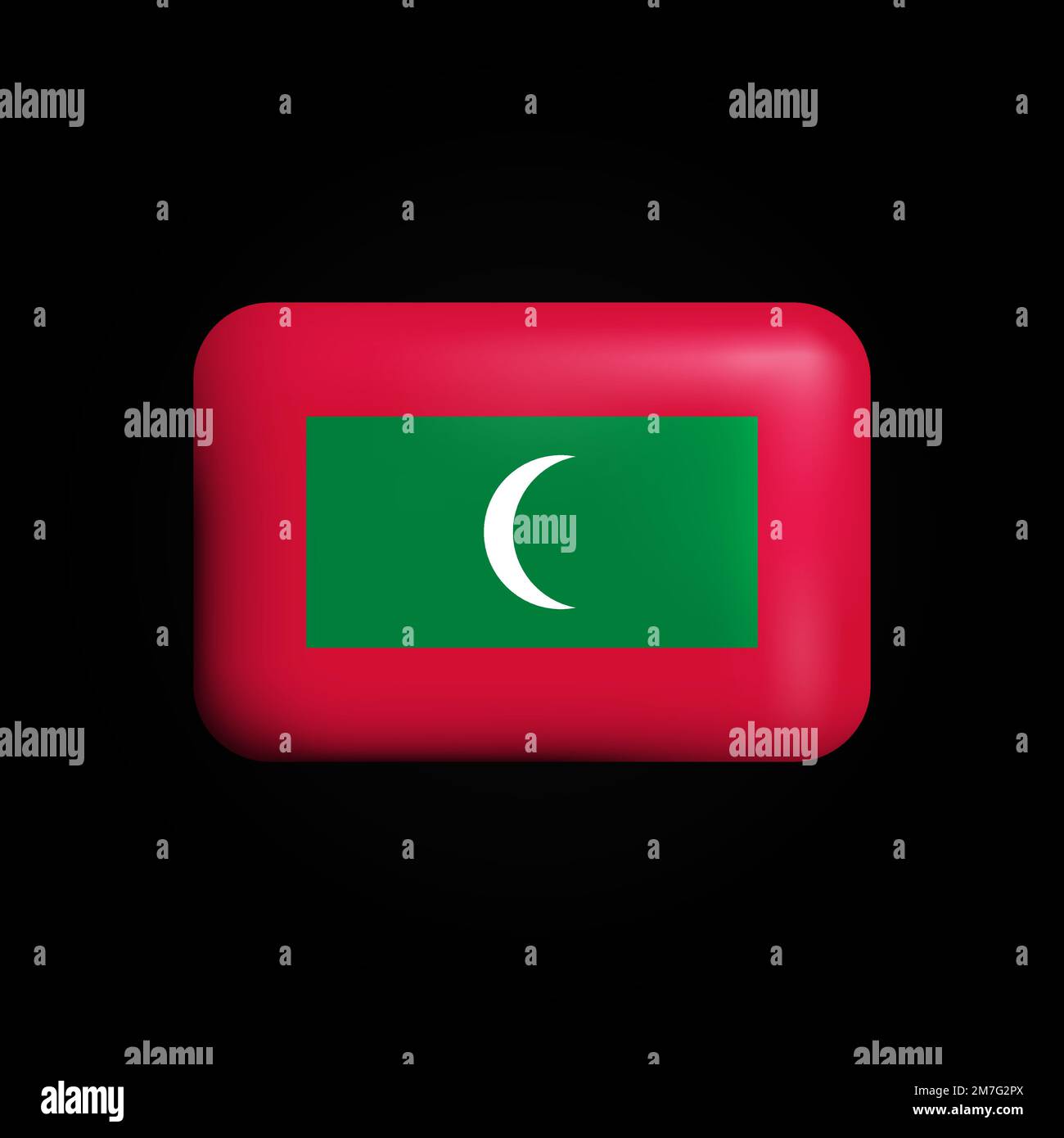 Maldives Flag 3D Icon. National Flag of Maldives. Vector illustration ...