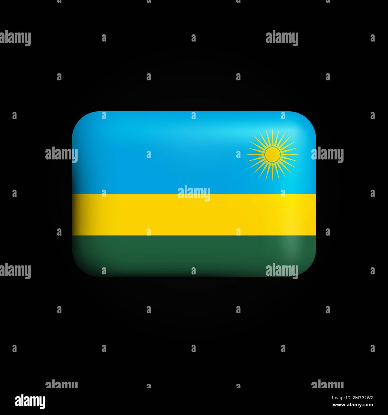 Rwanda Flag 3D Icon. National Flag of Rwanda. Vector illustration Stock ...