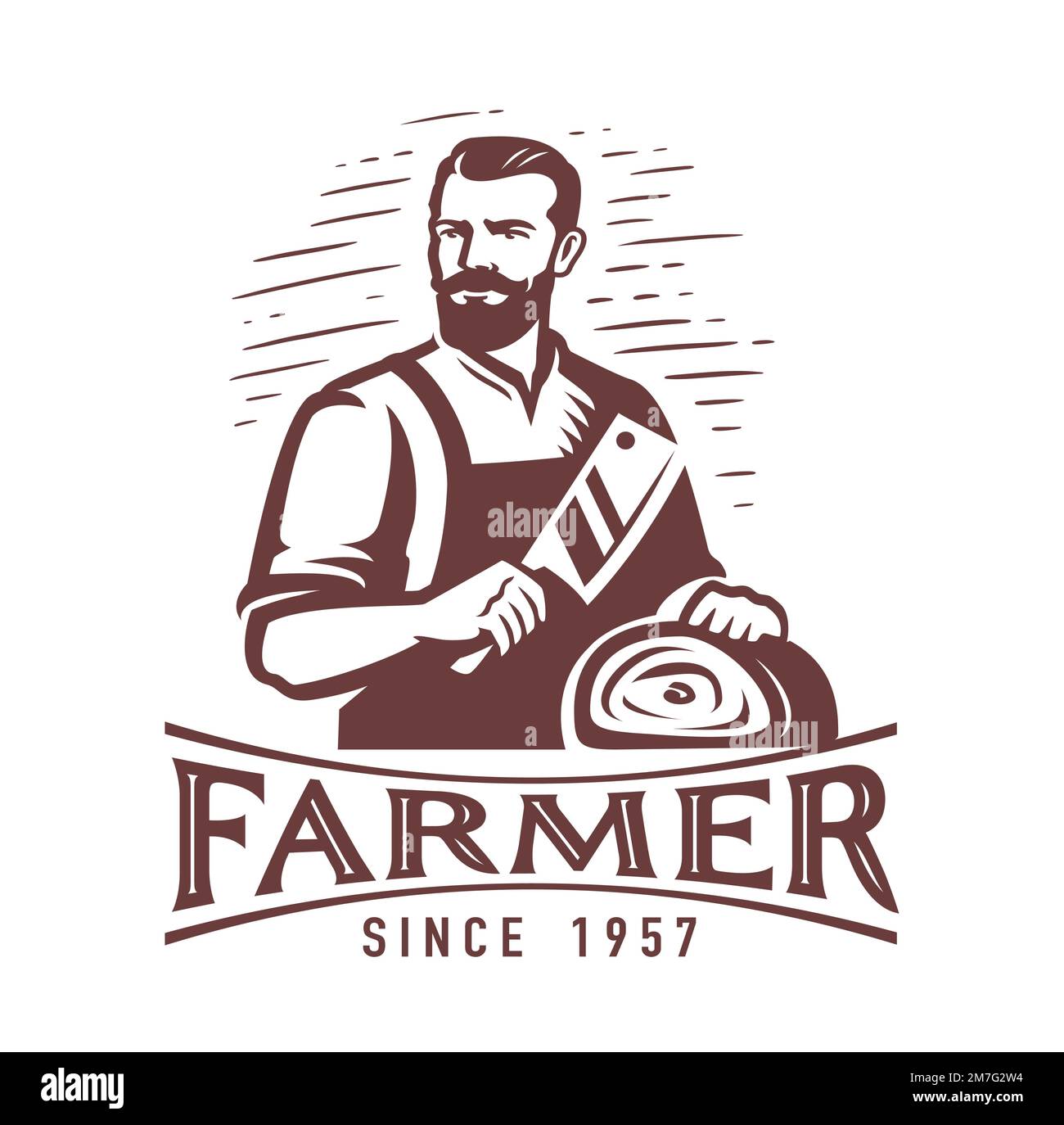 Butcher shop logo emblem for design. Farm organic food badge. Vector ...
