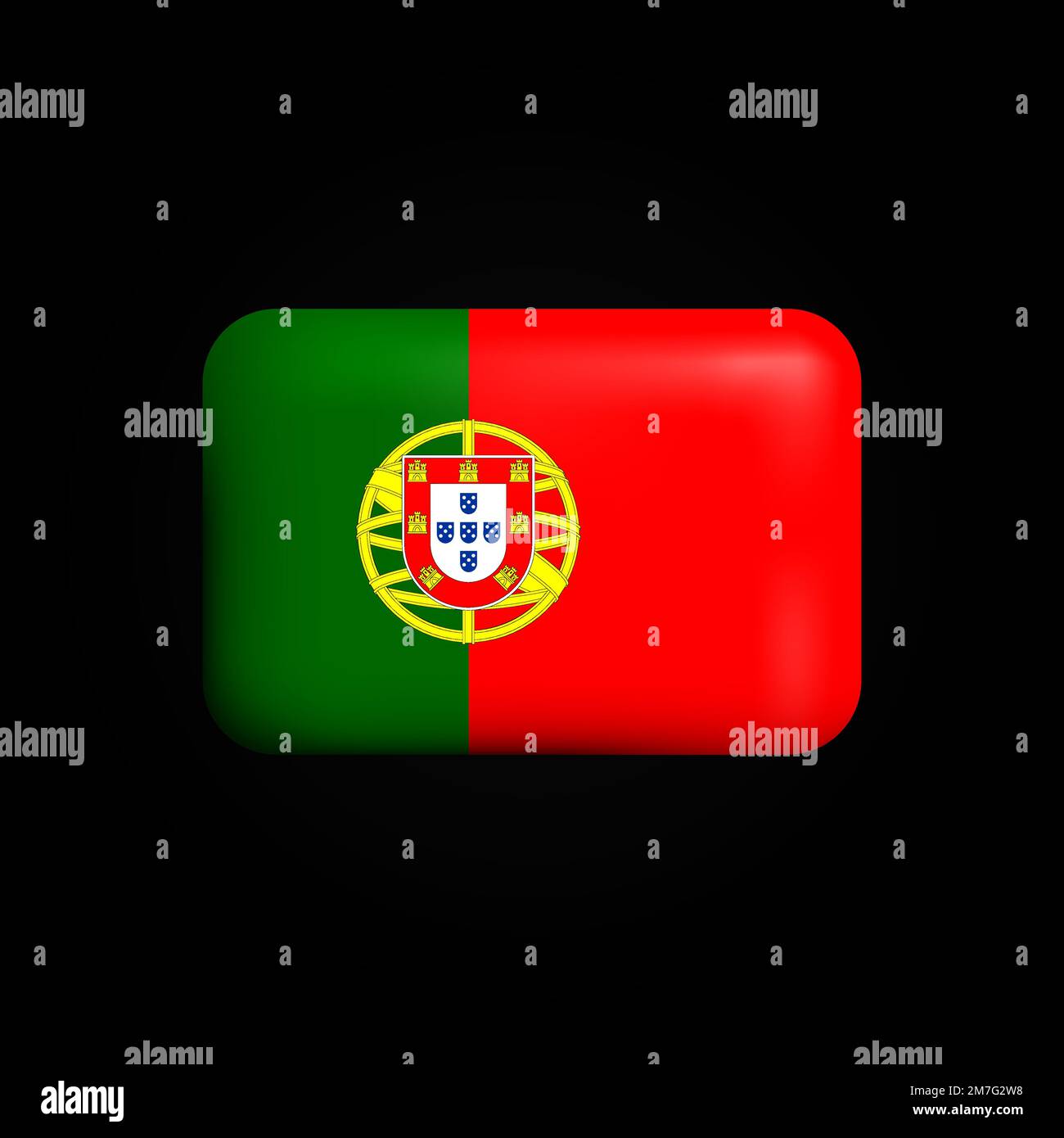 Portugal Flag 3D Icon. National Flag of Portugal. Vector illustration ...