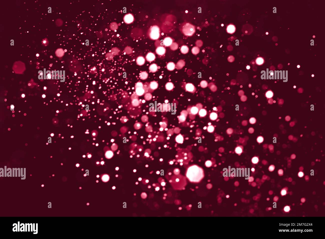 Viva magenta blurred abstract bokeh lights background. Snowy shiny ...
