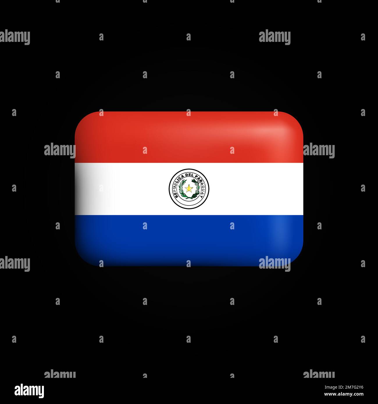 Paraguay Flag 3D Icon. National Flag of Paraguay. Vector illustration ...