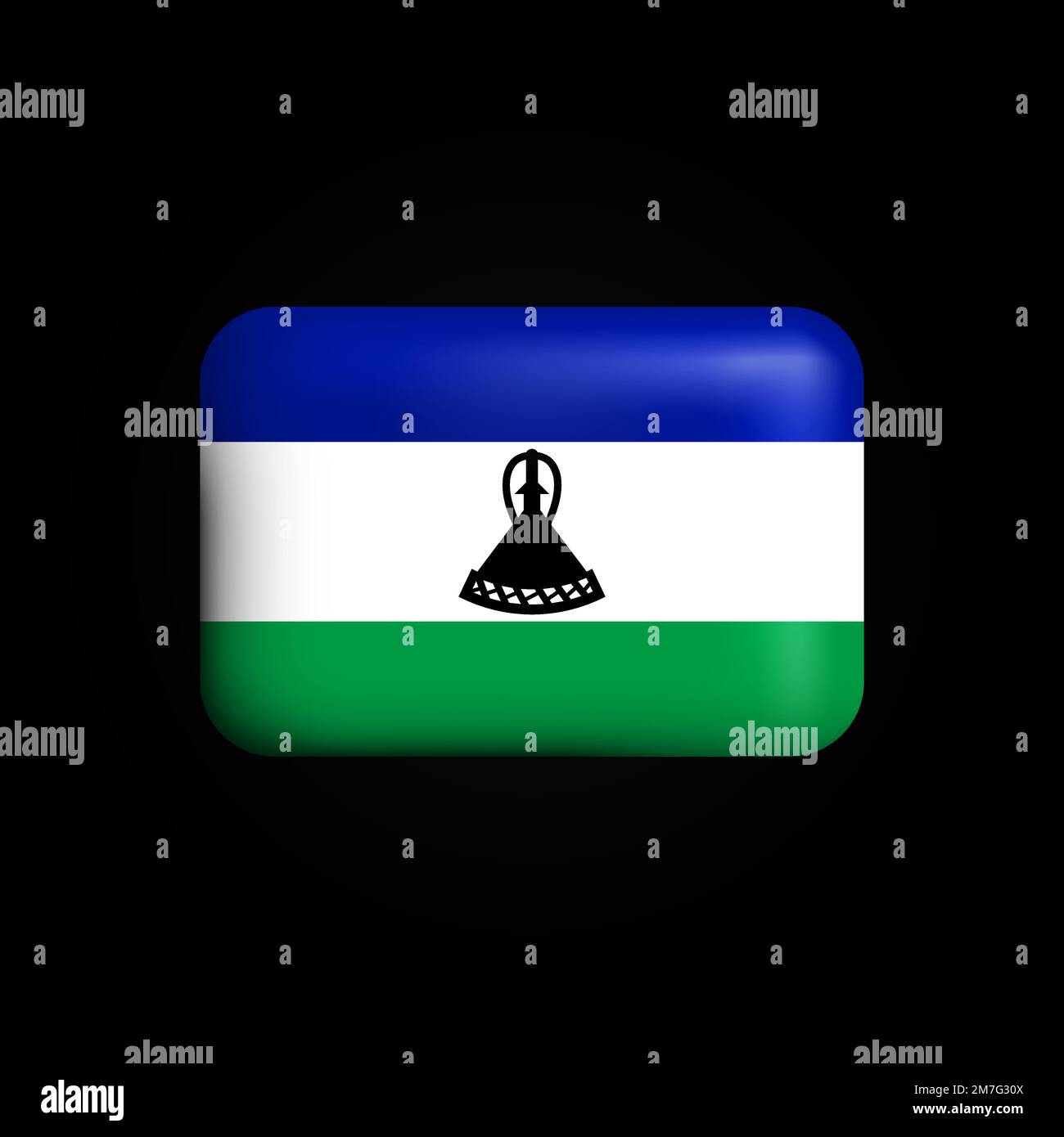 Lesotho Flag 3D Icon. National Flag of Lesotho. Vector illustration ...