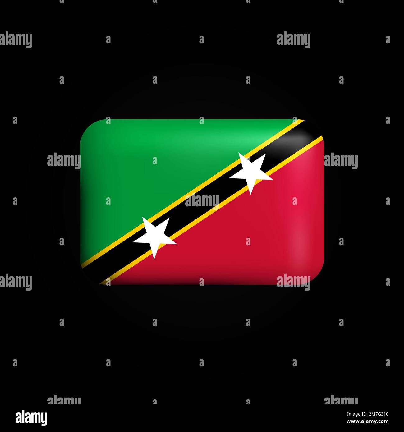 Saint Kitts And Nevis Flag 3D Icon. National Flag of Saint Kitts And ...