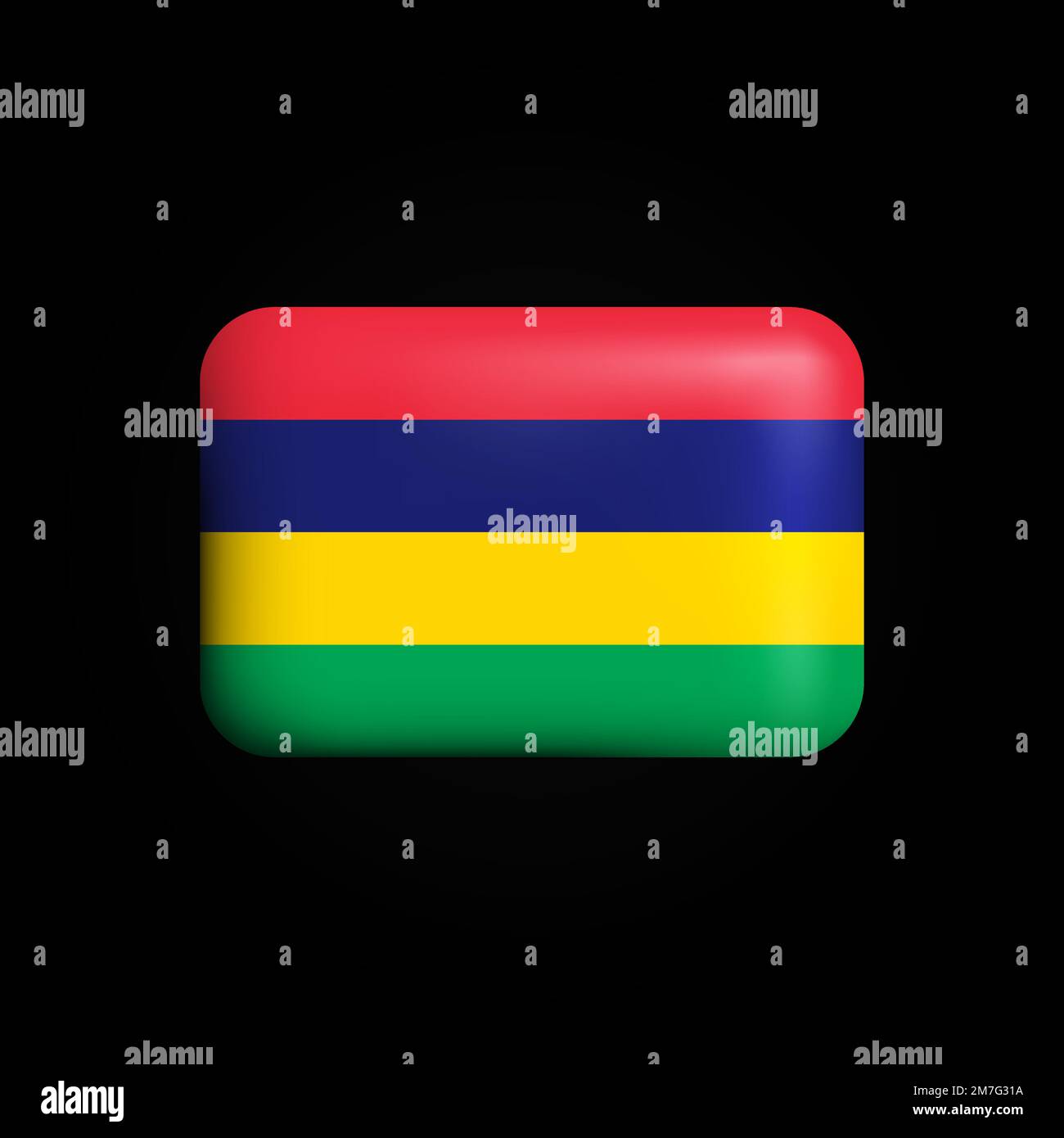 Mauritius Flag 3D Icon. National Flag of Mauritius. Vector illustration ...