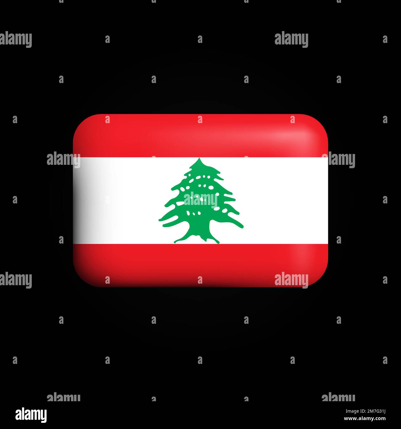 Lebanon Flag 3D Icon. National Flag of Lebanon. Vector illustration ...