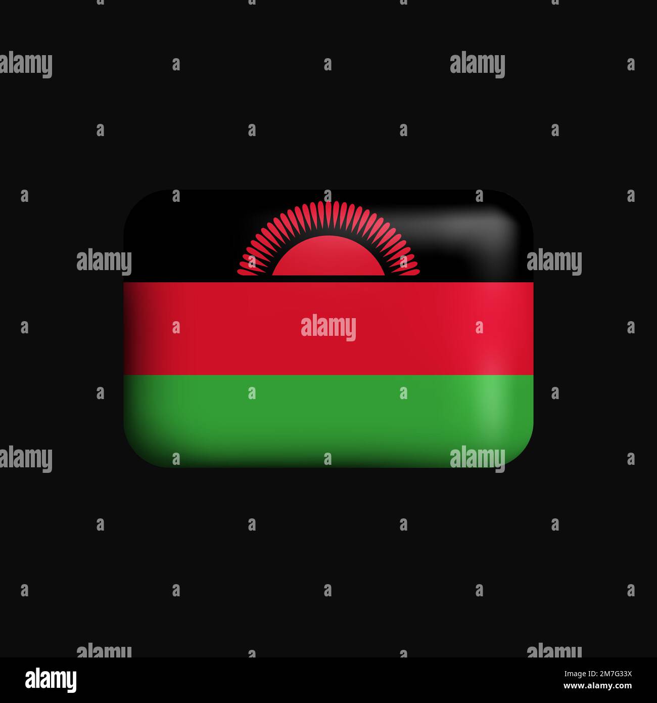Malawi Flag 3d Icon National Flag Of Malawi Vector Illustration Stock