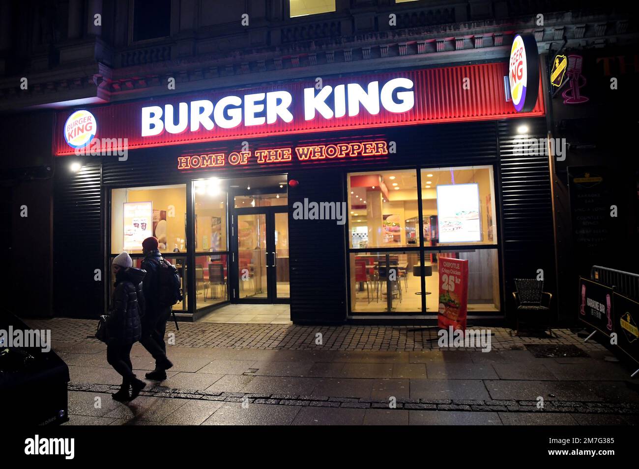 Copenhagen/Denmark/09 January 2023/ Burger king fast food chain ...