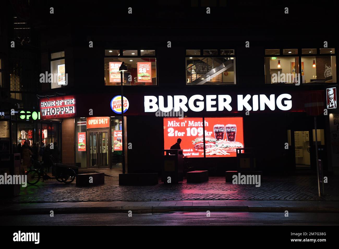 Copenhagen/Denmark/09 January 2023/ Burger king fast food chain ...