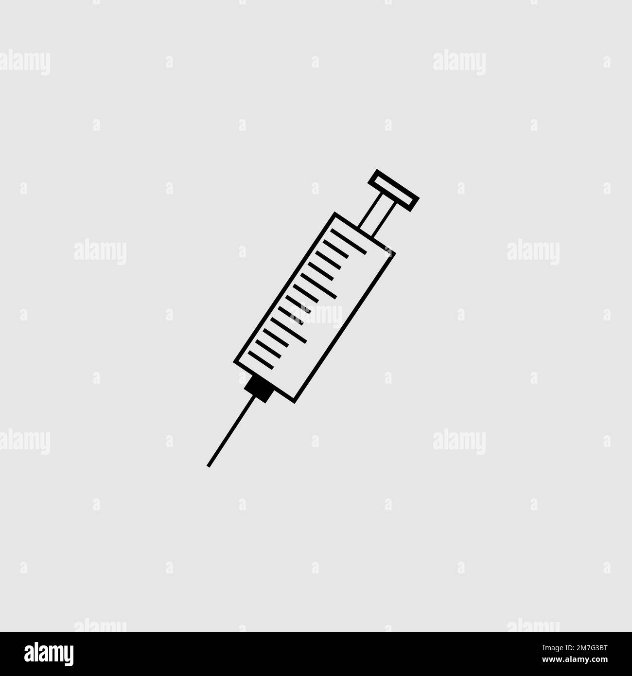 Outline syringe vector icon for web design isolated on white background ...
