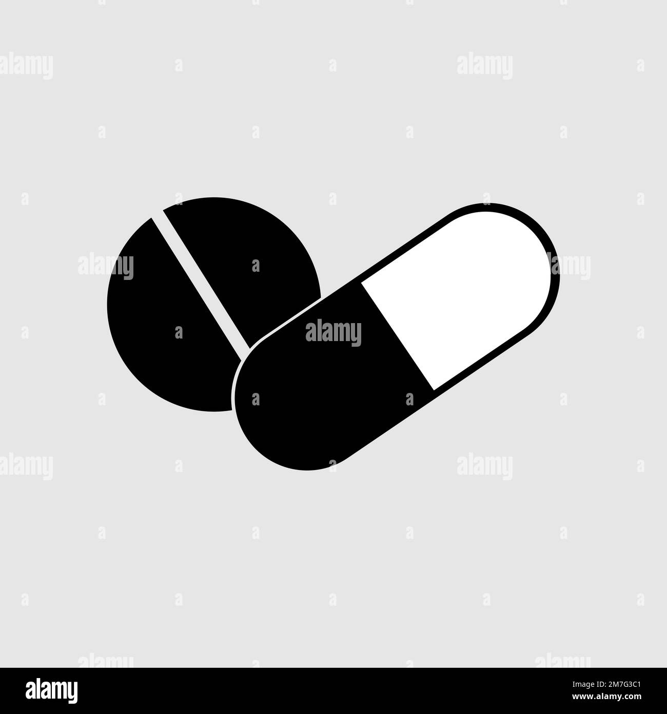 Pills Icon in trendy flat style isolated on grey background. Pills Icon ...