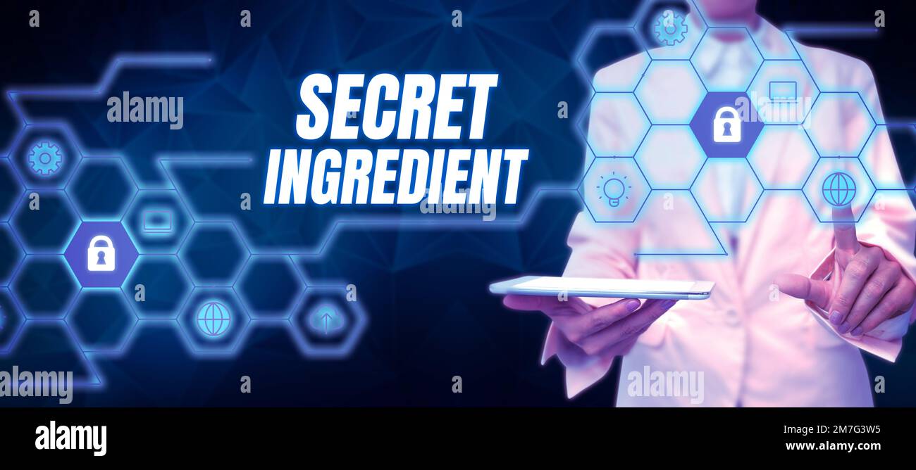 Conceptual display Secret Ingredient. Business overview special ...