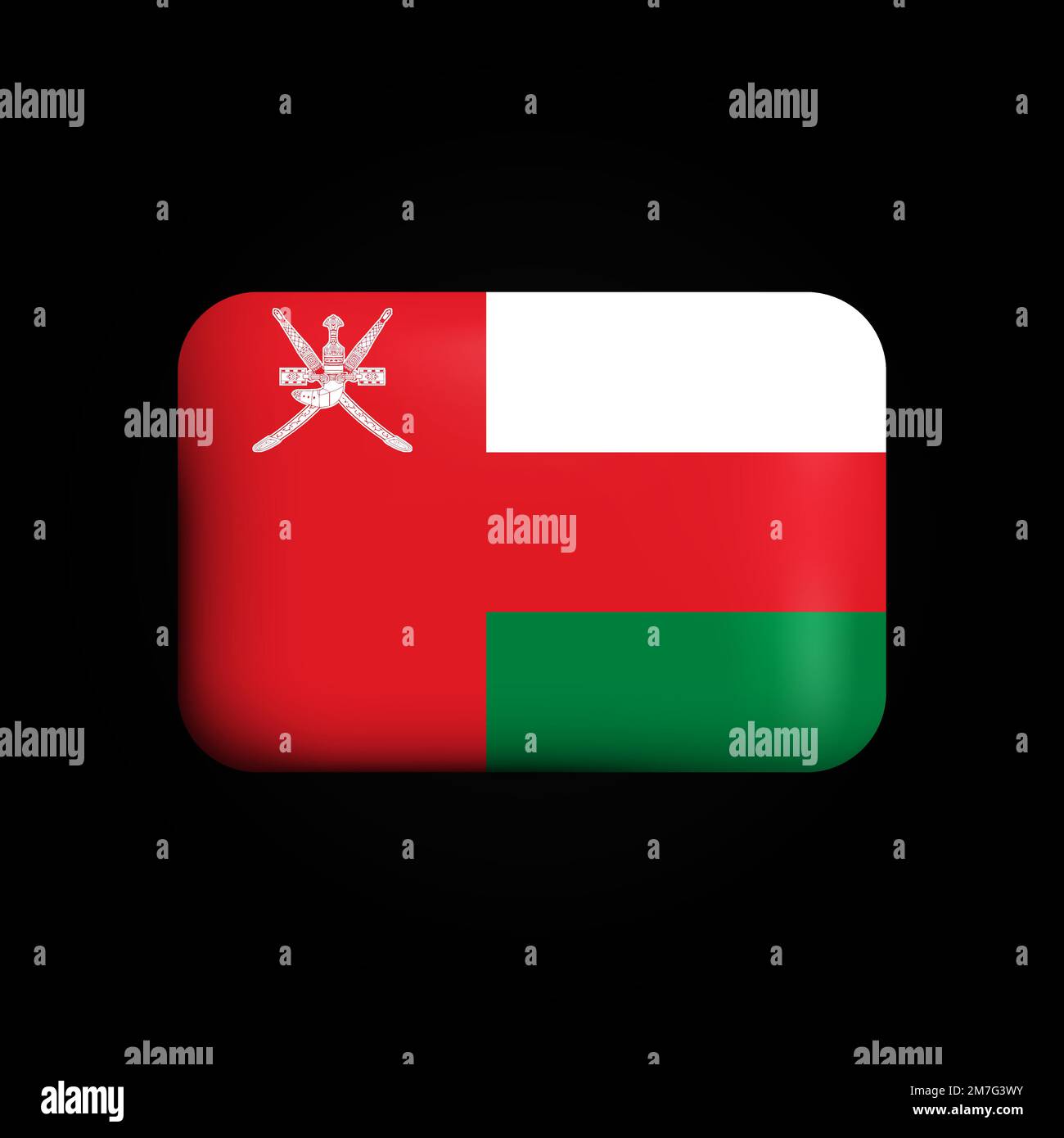 Oman Flag 3D Icon. National Flag of Oman. Vector illustration Stock ...