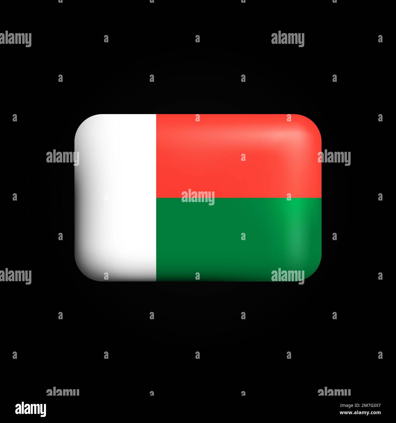 Madagascar Flag 3D Icon. National Flag of Madagascar. Vector ...