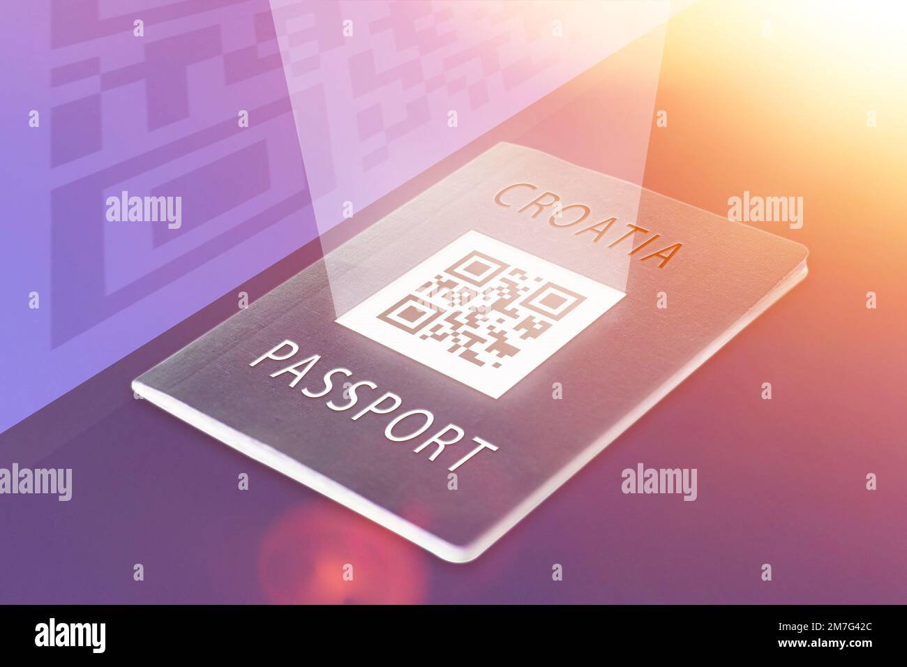 QR on cover of Croatia passport. Introduction of electronic passports ...