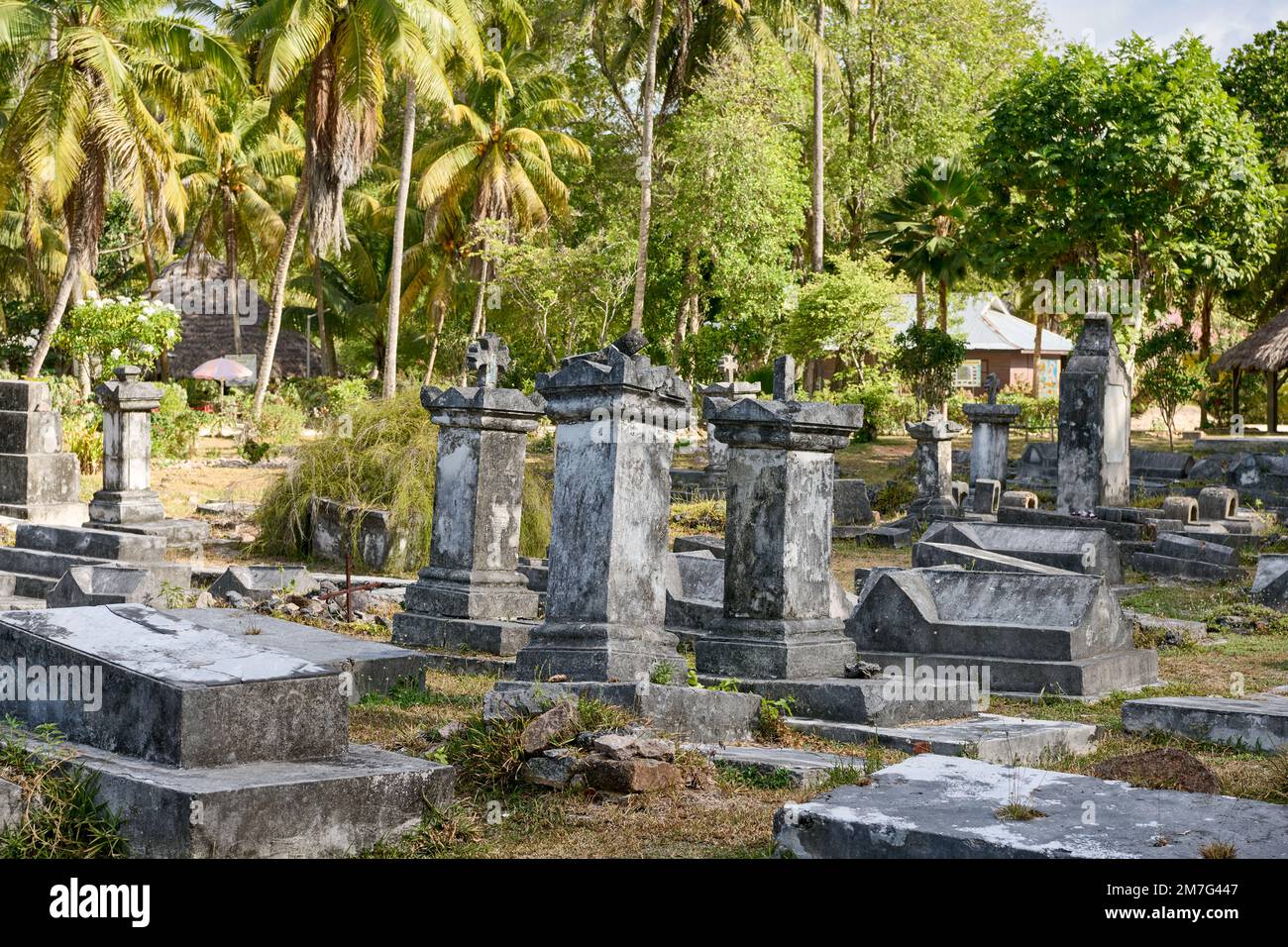 old cemetery on L'Union Estate, La Digue, Seychelles Stock Photo - Alamy