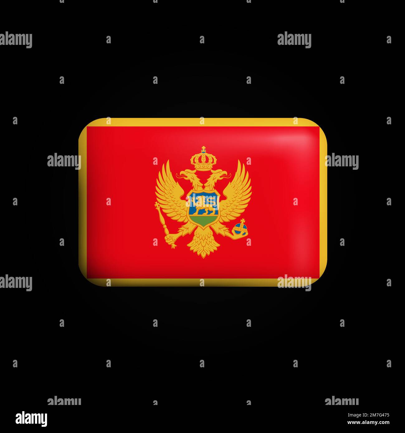 Montenegro Flag 3D Icon. National Flag of Montenegro. Vector ...