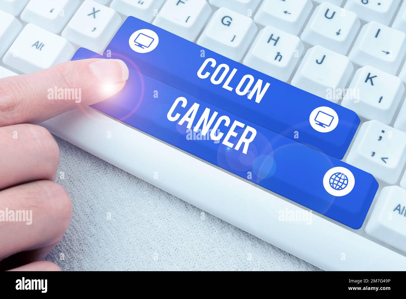 Handwriting text Colon Cancer. Business idea Cancer that forms in the ...