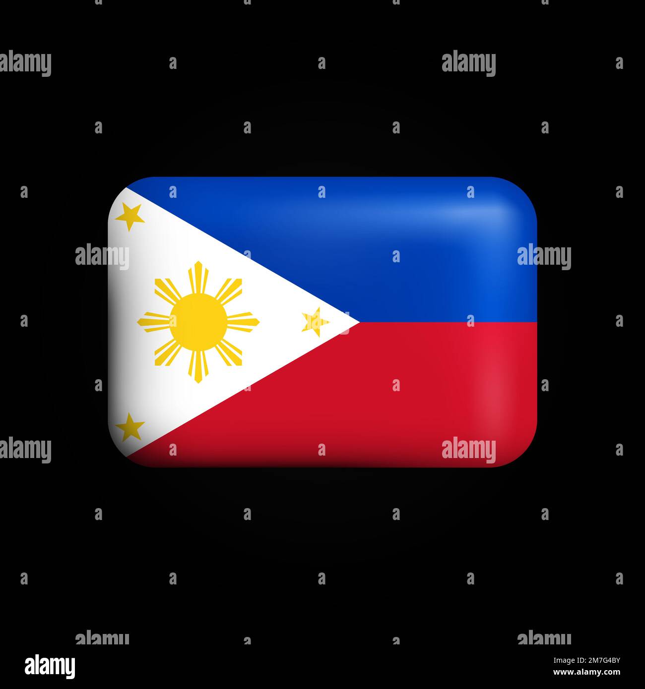 Philippines Flag 3D Icon. National Flag of Philippines. Vector ...