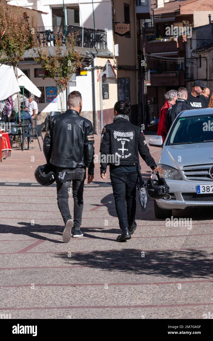 Photo of bikers, with their motorcycles representing the biker custom ...