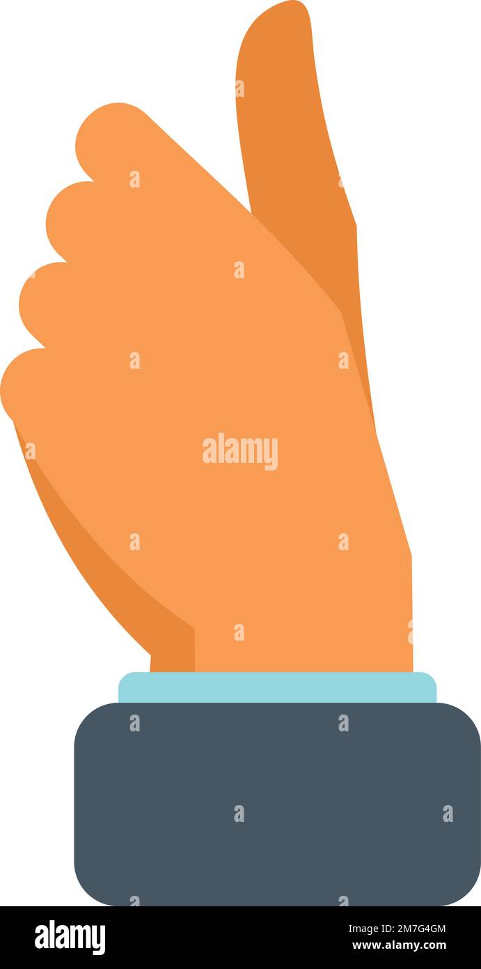 Small thumb up icon flat vector. Arm gesture. Sign ok isolated Stock ...